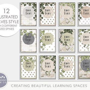 BOHO FARMHOUSE Binder Covers and Spines, Custom Classroom Organization ...