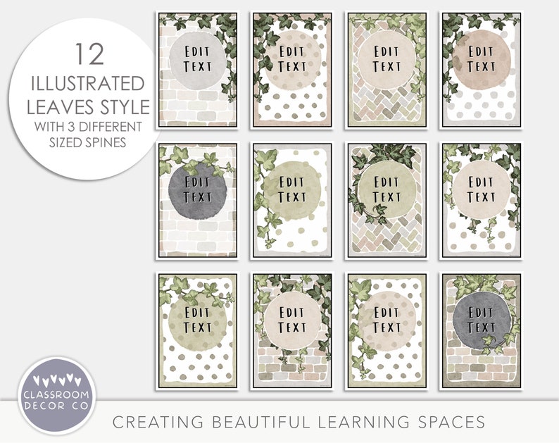 BOHO FARMHOUSE Binder Covers and Spines, Custom Classroom Organization ...