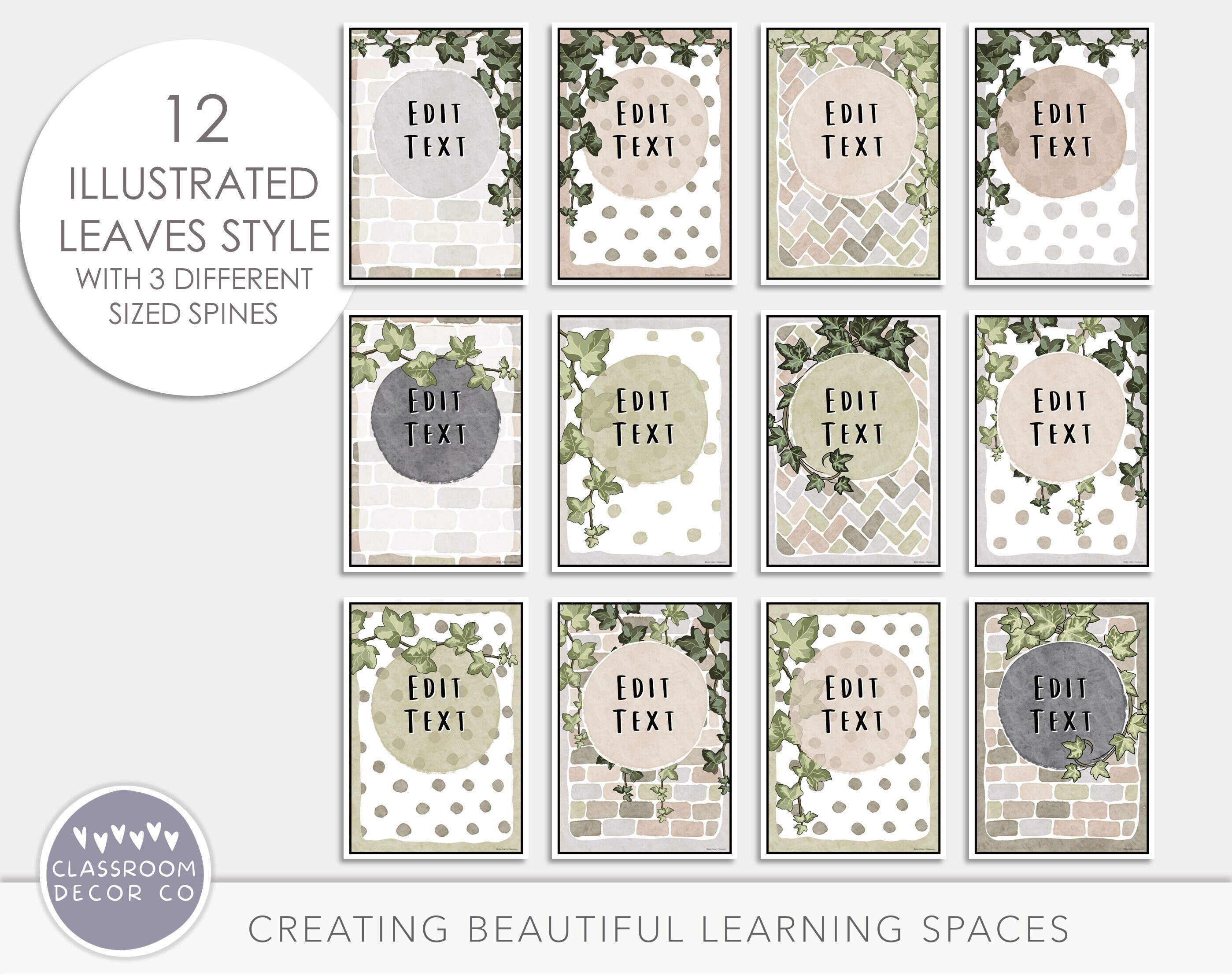 BOHO FARMHOUSE Binder Covers and Spines, Custom Classroom Organization ...