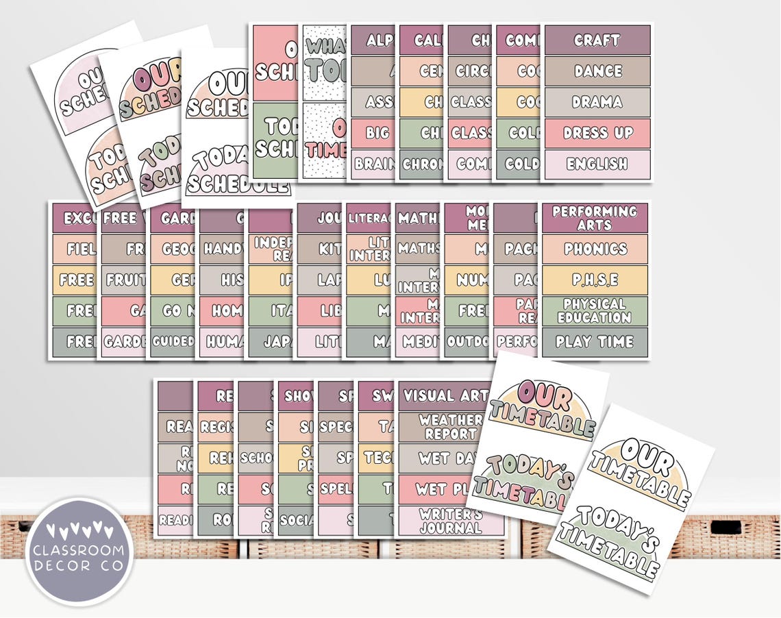 DOTTY BOHO Daily Schedule, Visual Timetable, Classroom Printables ...