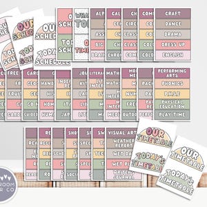 DOTTY BOHO Daily Schedule, Visual Timetable, Classroom Printables ...