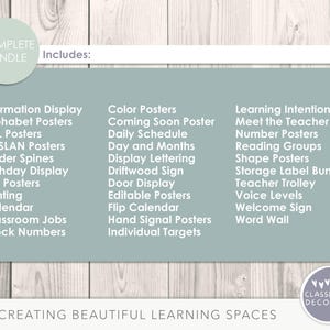 BEACHY BOHO Complete Classroom Display Bundle, Customizable Display ...