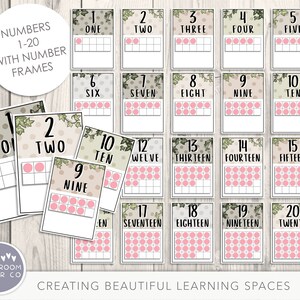 BOHO FARMHOUSE Number Posters, Tens Frames Number Posters, Numicon ...