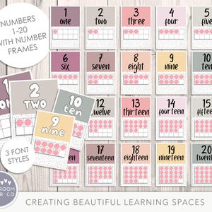 DOTTY BOHO Number Posters, Tens Frames Number Posters, Numicon Display ...