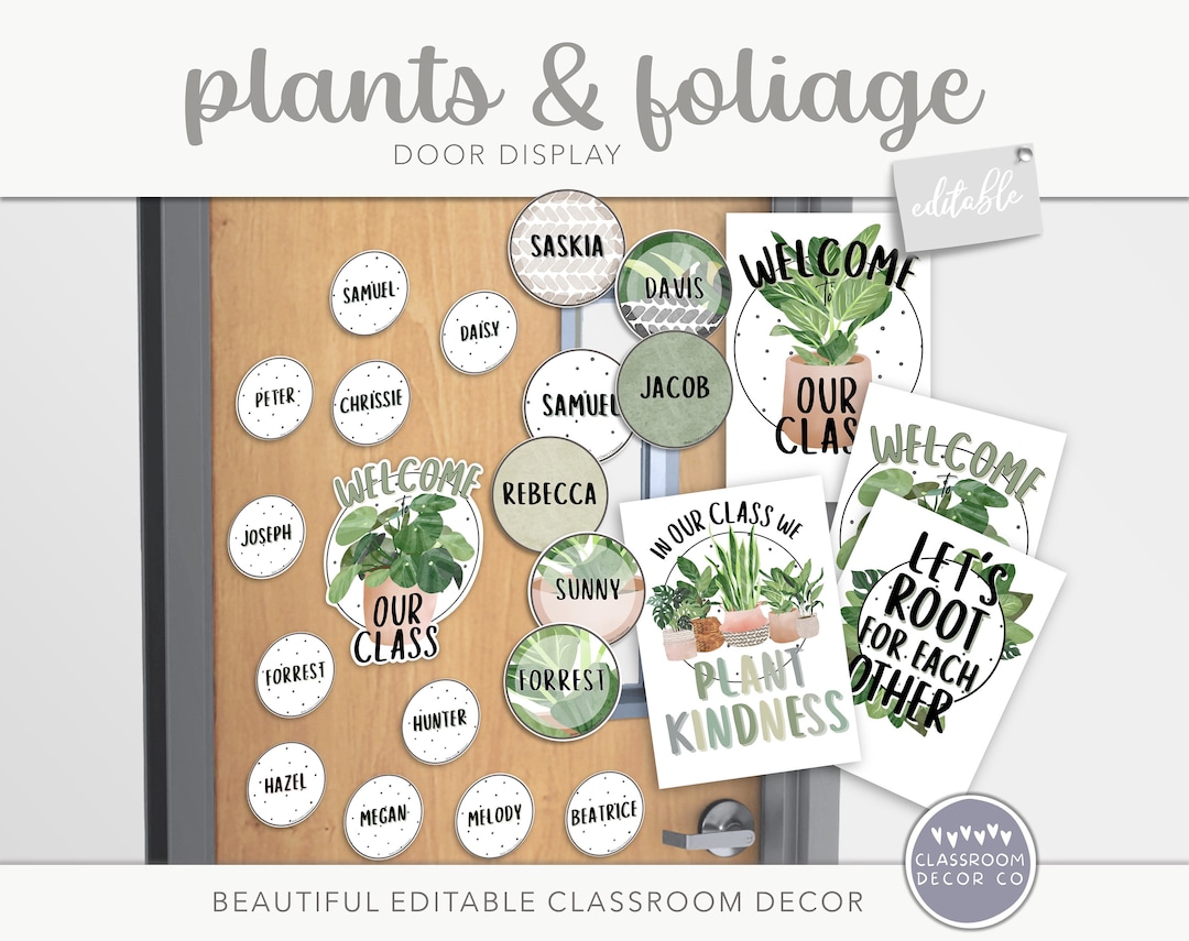 PLANTS & FOLIAGE Classroom Door Display, Customizable Display ...