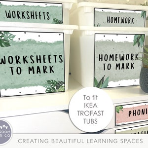 PLANTS & FOLIAGE Storage Label Bundle, Classroom Organization Labels ...