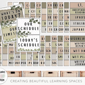 BOHO FARMHOUSE Daily Schedule Classroom Timetable Display - Etsy