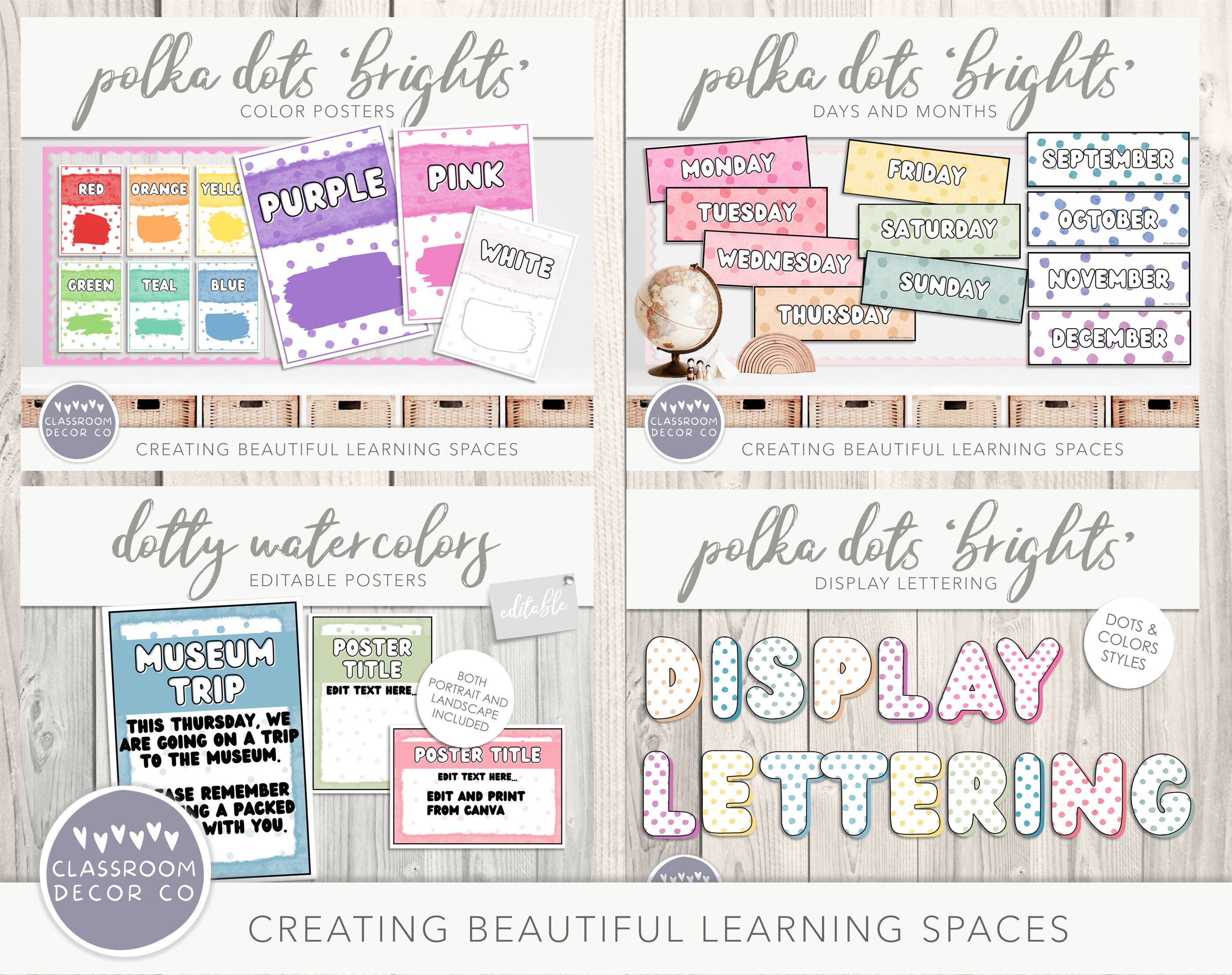 POLKA DOTS BRIGHTS Complete Classroom Display Bundle - Etsy