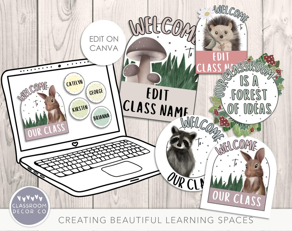 ENCHANTED FOREST Classroom Door Display, Custom Greeting Display ...