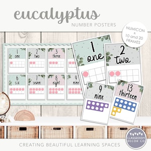 EUCALYPTUS Number Posters, Tens Frames Number Posters, Numicon Display ...