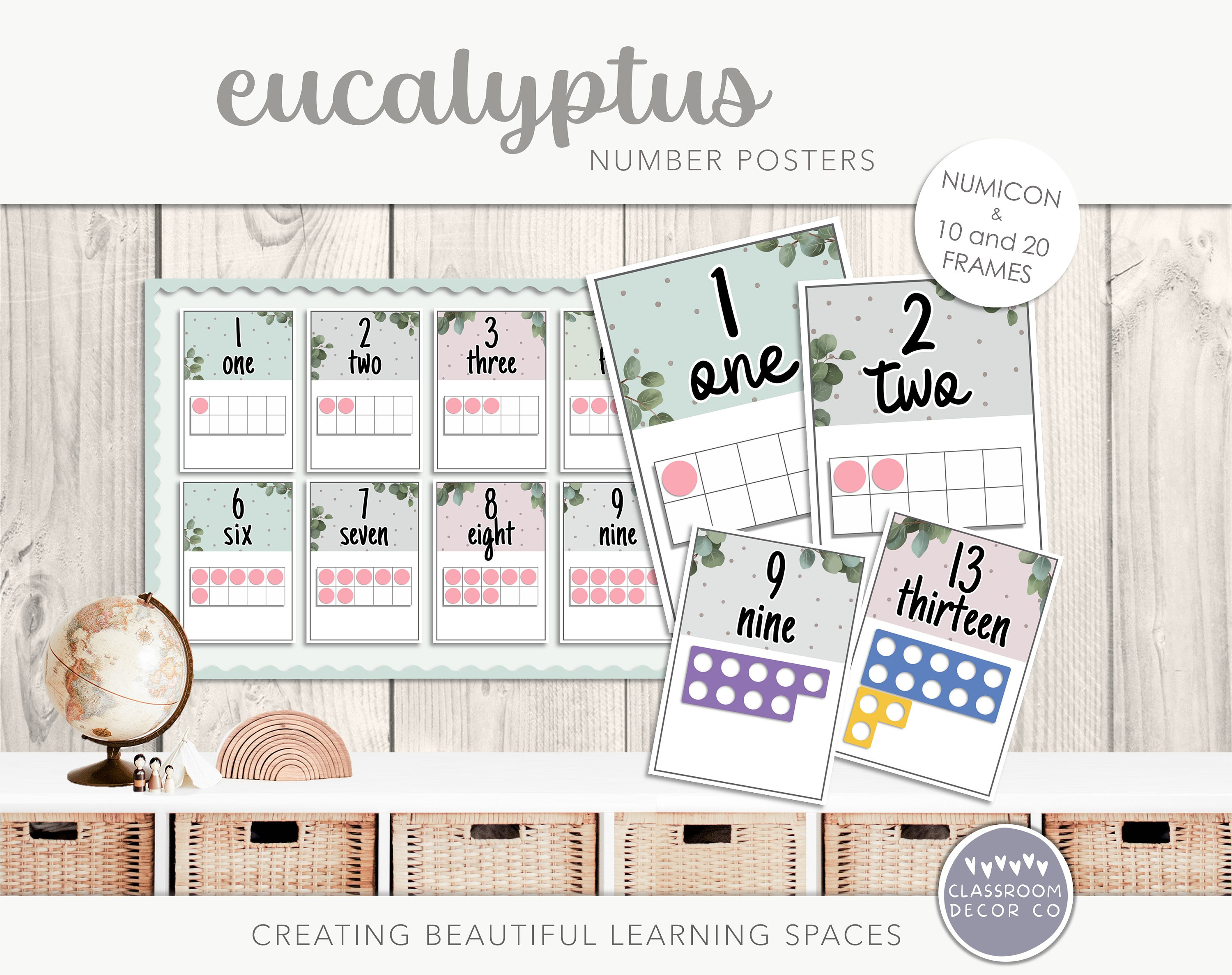 EUCALYPTUS Number Posters Tens Frames Number Posters Numicon - Etsy ...