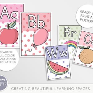 POLKA DOTS ‘BRIGHTS’ Alphabet Posters, Classroom Letters Display ...