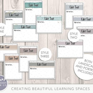 BEACHY BOHO Editable Classroom Posters, Neutral Classroom Display Decor ...