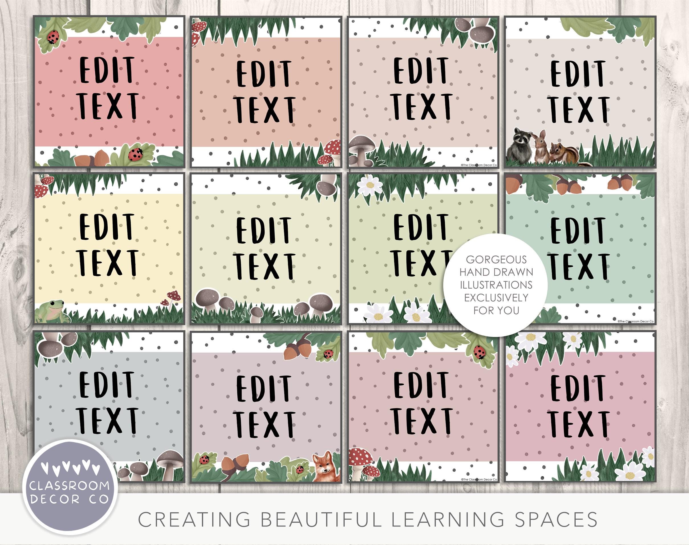 ENCHANTED FOREST Storage Label Bundle, Classroom Organization Labels ...
