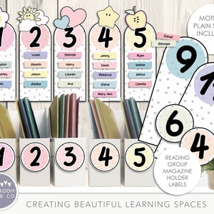 PASTEL CUTIE Reading Groups Labels, Classroom Group Organization Labels ...