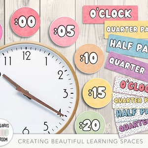 DOTTY WATERCOLOR Clock Numbers, Clock Printables, Classroom Printables ...