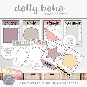 DOTTY BOHO Shape Posters, Classroom Printables, Neutral Classroom Decor ...