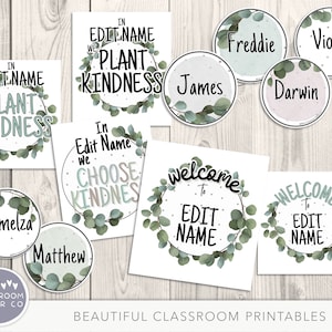 EUCALYPTUS Classroom Door Display, Customizable Display, Classroom ...
