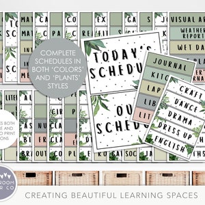 PLANTS & FOLIAGE Classroom Daily Schedule, Classroom Timetable Display ...