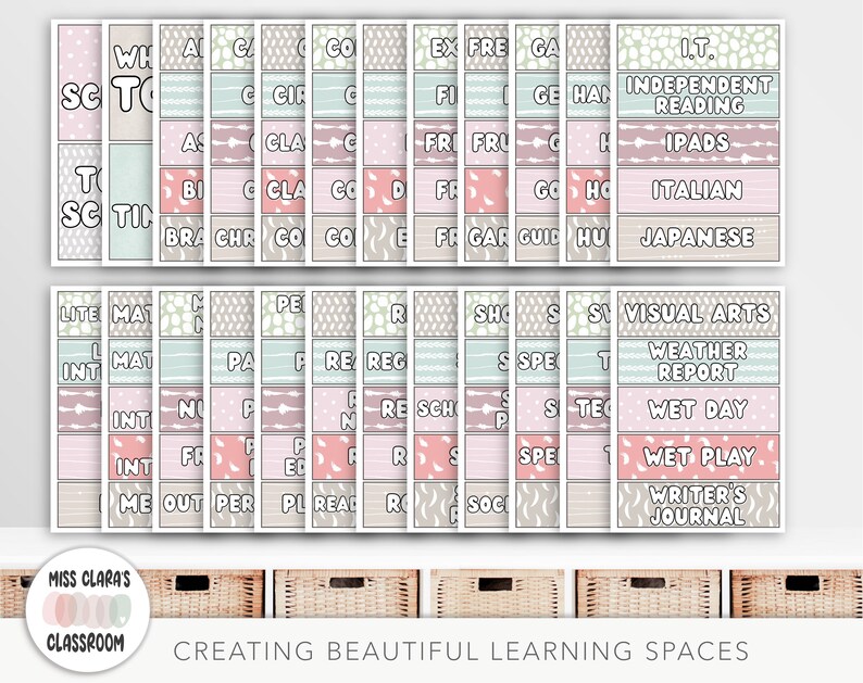 PASTEL PRINTS Daily Schedule Classroom Timetable Display - Etsy