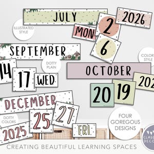 ENCHANTED FOREST Classroom Calendar, Rustic Woodland Fairy Garden ...