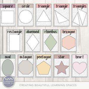 DOTTY BOHO Shape Posters, Classroom Printables, Neutral Classroom Decor ...