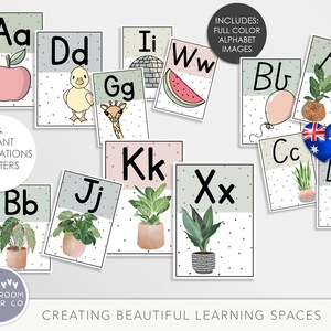 PLANTS & FOLIAGE Alphabet Posters, Classroom Letters Display, Letter ...