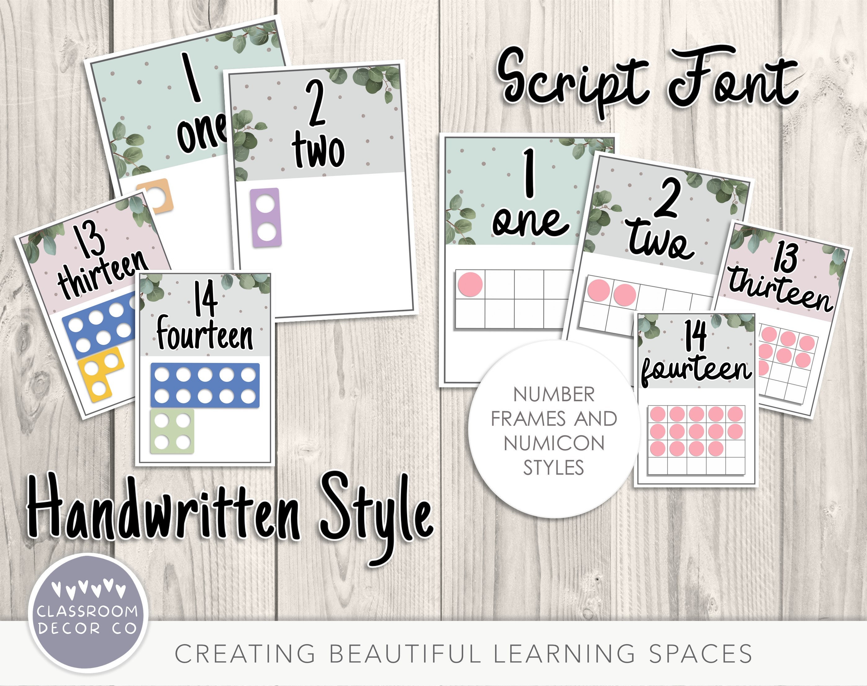 EUCALYPTUS Number Posters Tens Frames Number Posters Numicon - Etsy ...