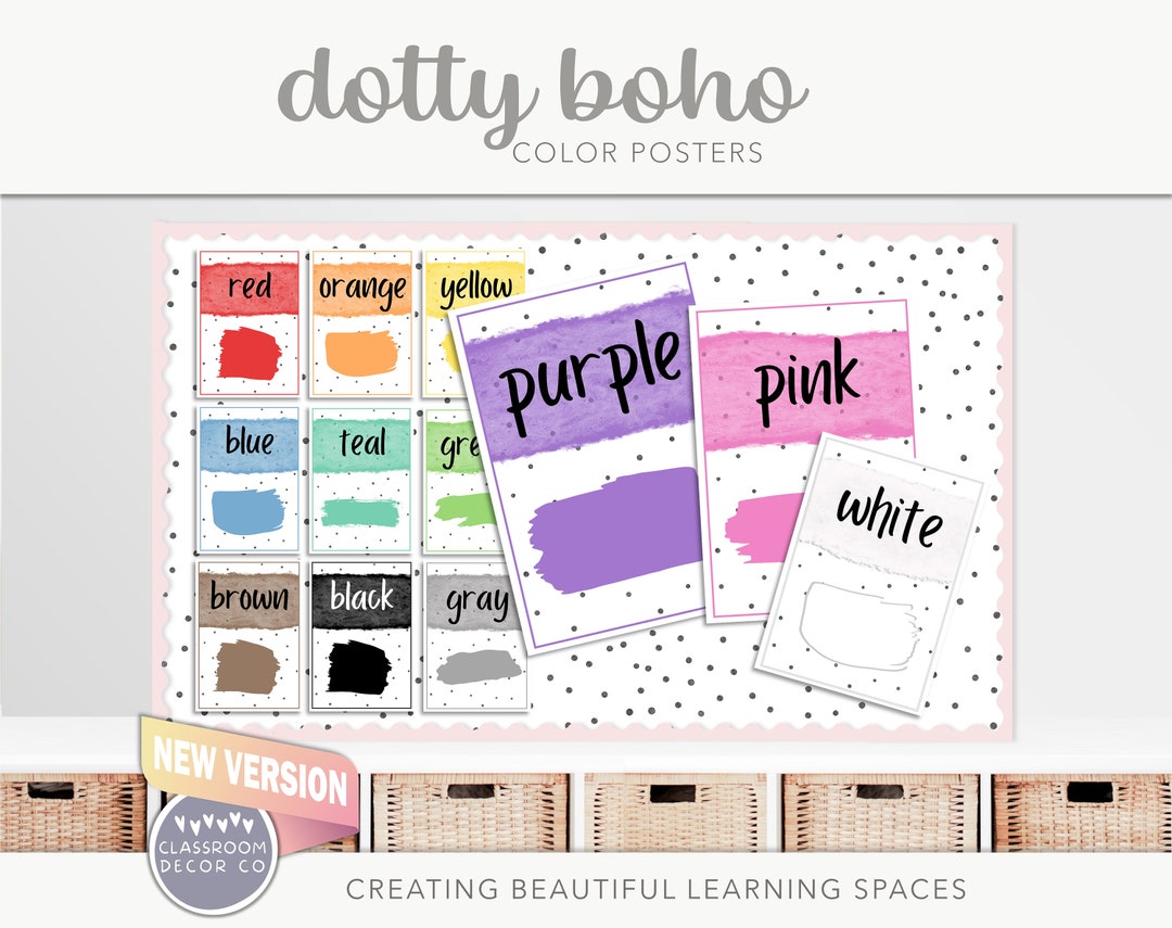 DOTTY BOHO Color Posters, Colour Posters, Classroom Printables ...