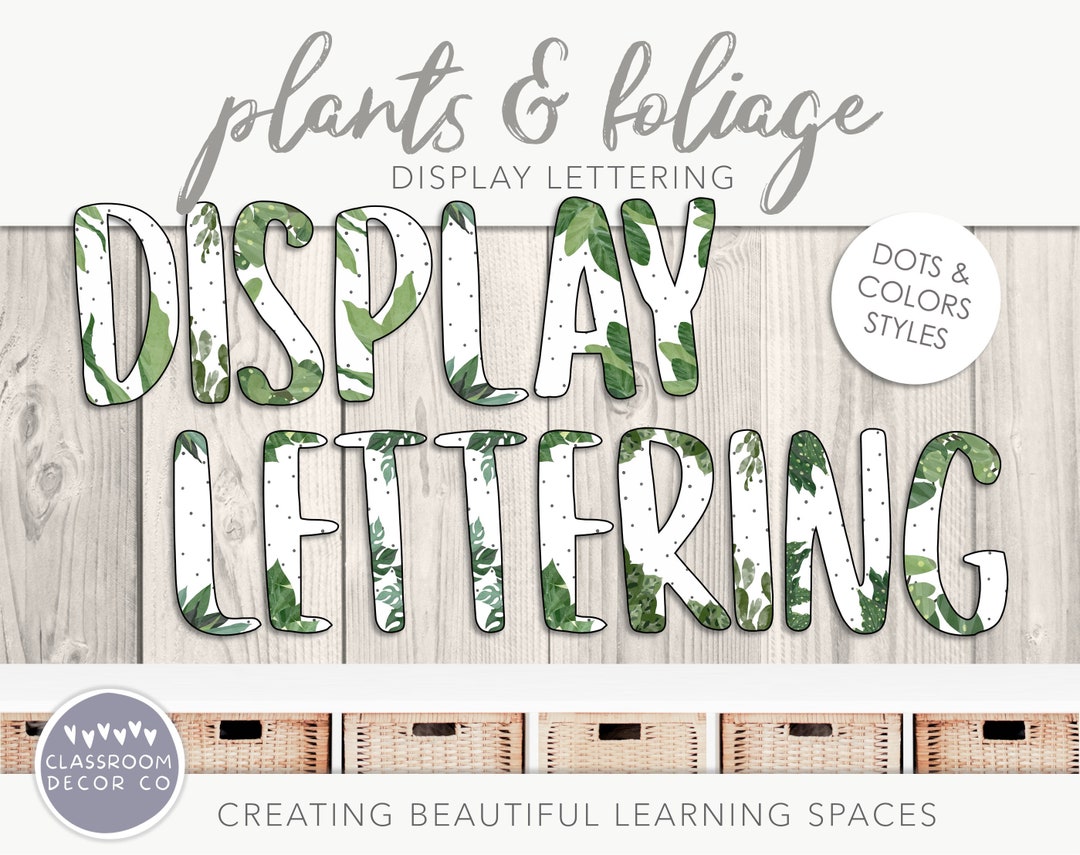 PLANTS & FOLIAGE Display Lettering Custom Classroom Display - Etsy