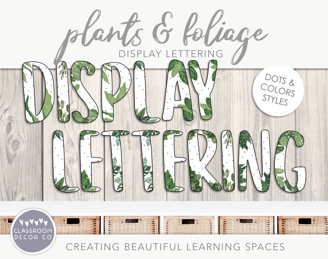 PLANTS & FOLIAGE Display Lettering Custom Classroom Display - Etsy