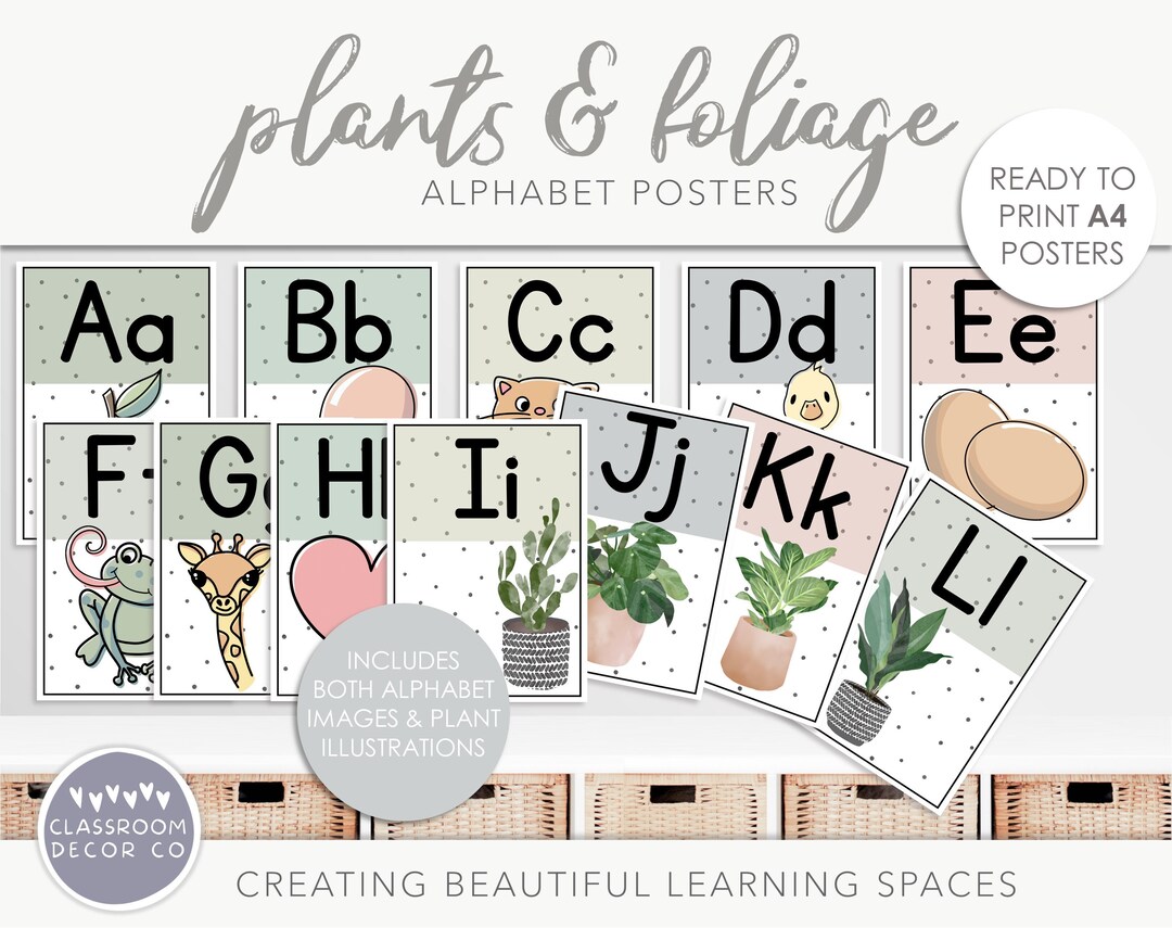 PLANTS & FOLIAGE Alphabet Posters Classroom Letters Display - Etsy