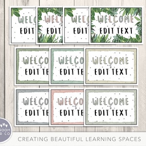 PLANTS & FOLIAGE Welcome Sign, Customizable Classroom Sign, Classroom ...