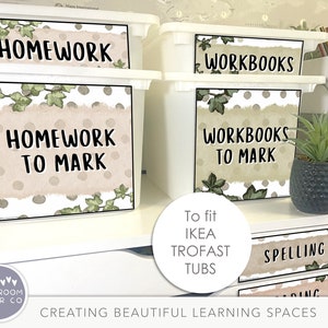 BOHO FARMHOUSE Storage Label Bundle, Classroom Organization Labels ...