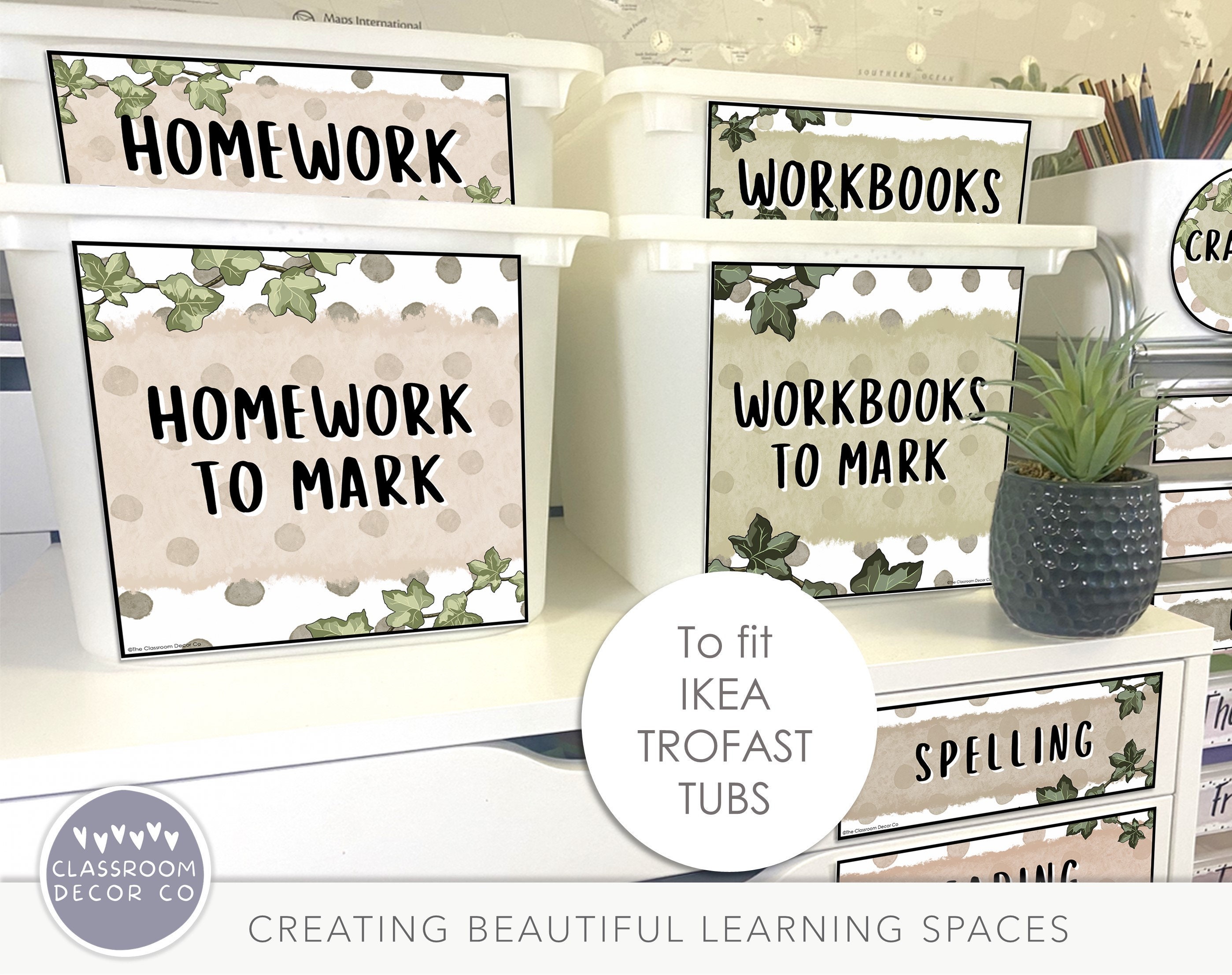 BOHO FARMHOUSE Storage Label Bundle, Classroom Organization Labels ...