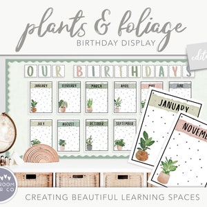 PLANTS & FOLIAGE Birthday Display Celebration Classroom - Etsy