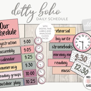 DOTTY BOHO Daily Schedule Visual Timetable Classroom - Etsy