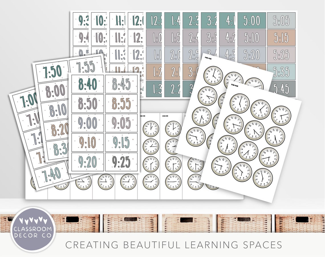 BEACHY BOHO Daily Schedule, Classroom Timetable Display Organizer ...