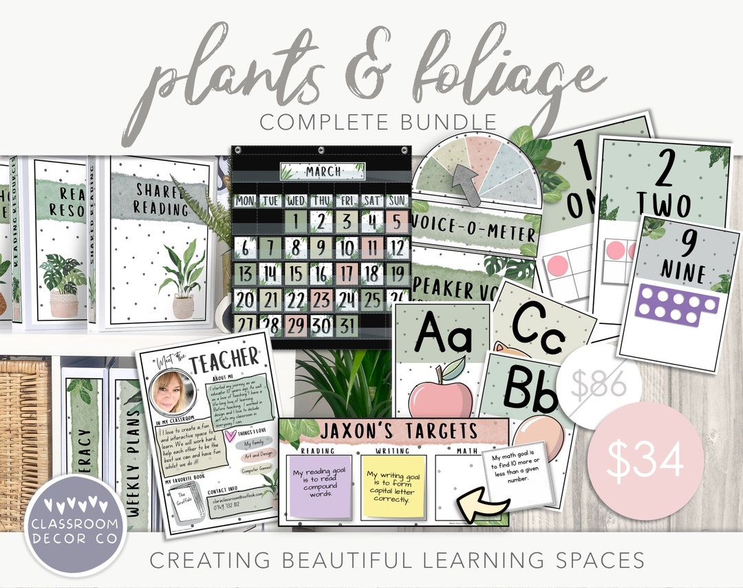 PLANTS & FOLIAGE Complete Classroom Display Bundle - Etsy