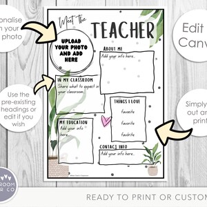 PLANTS & FOLIAGE Meet the Teacher, Customizable Teacher Fact File ...