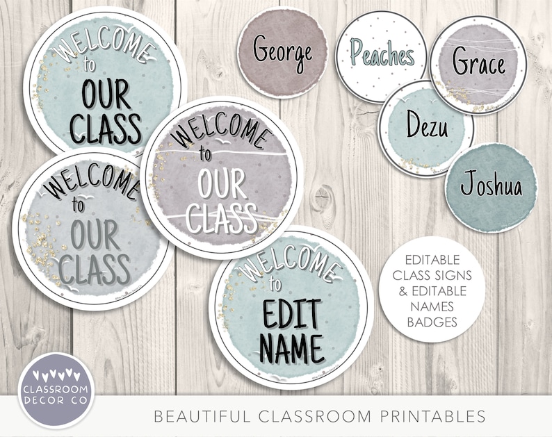 BEACHY BOHO Classroom Door Display, Customizable Display, Classroom ...