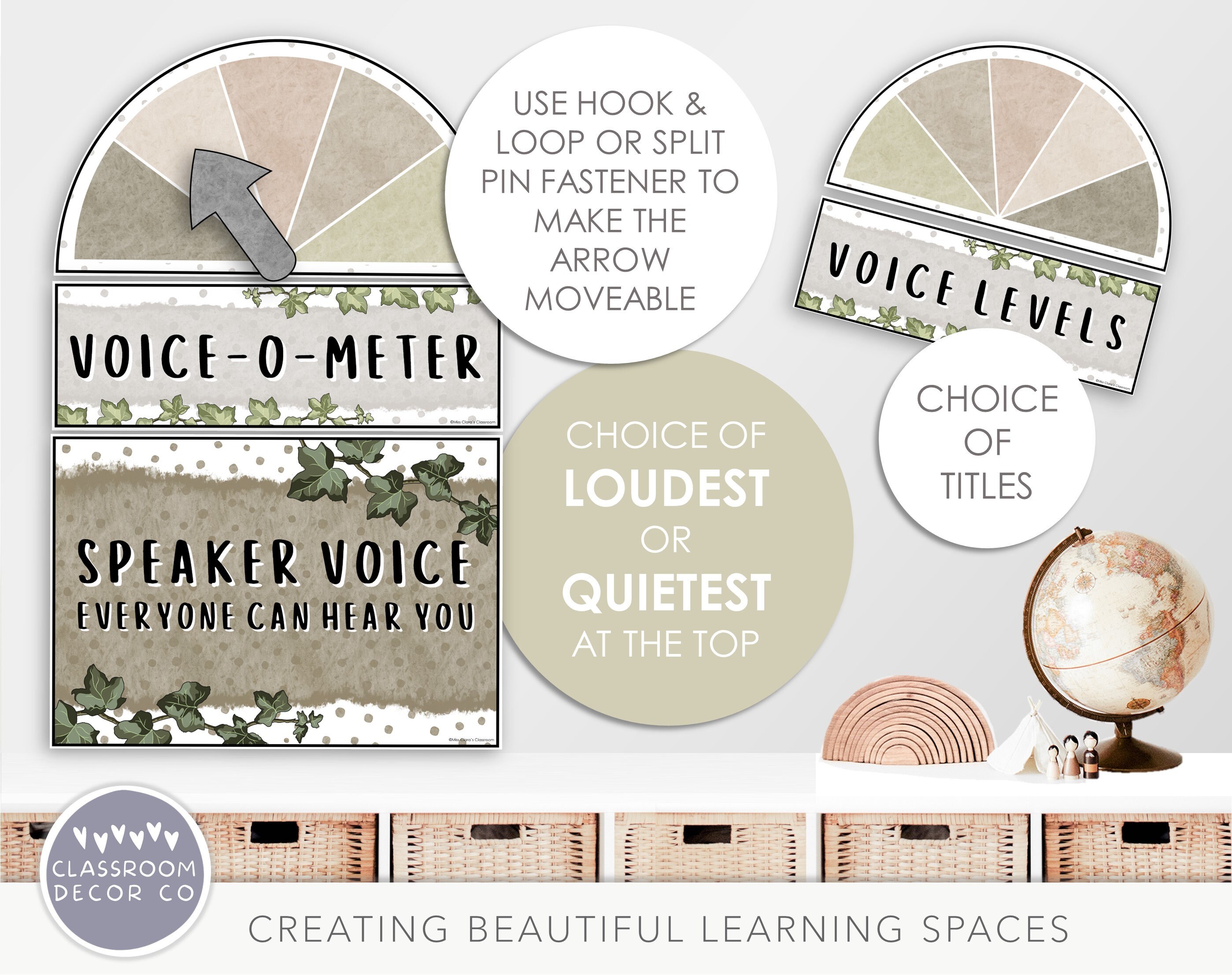 BOHO FARMHOUSE Noise-o-meter, Voice Level Display, Noise Level Display ...
