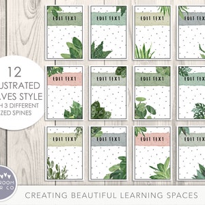 PLANTS & FOLIAGE Binder Covers and Spines, Classroom Organization ...