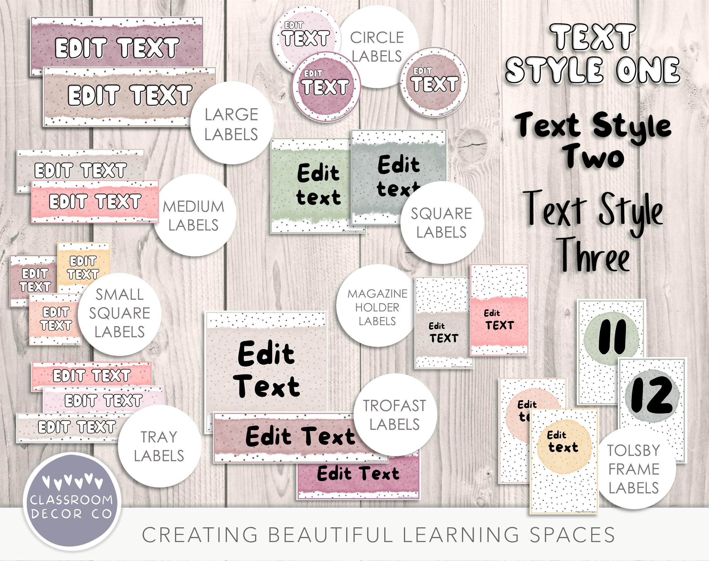 DOTTY BOHO Classroom Storage Label Bundle, Neutral Classroom Decor ...