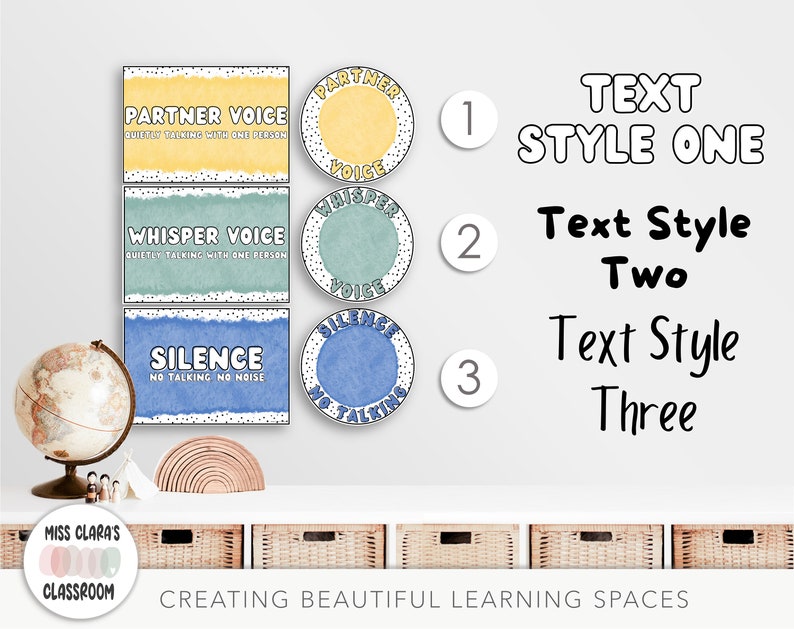 DOTTY WATERCOLOR Noise-o-meter Voice Levels Display Noise - Etsy