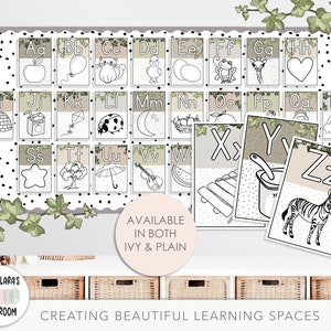 BOHO FARMHOUSE Alphabet Posters Classroom Letters Display - Etsy