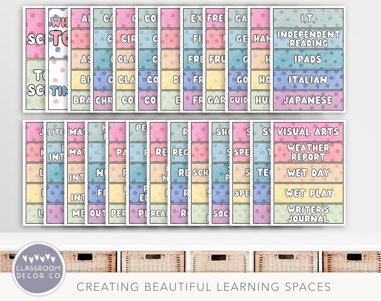 POLKA DOTS ‘BRIGHTS’ Daily Schedule, Classroom Timetable Display ...