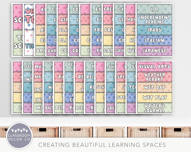 POLKA DOTS ‘BRIGHTS’ Daily Schedule, Classroom Timetable Display ...