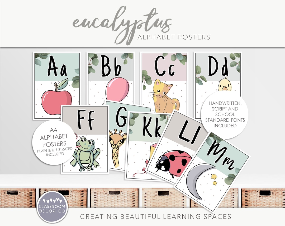 EUCALYPTUS Alphabet Posters Classroom Letters Display Letter - Etsy