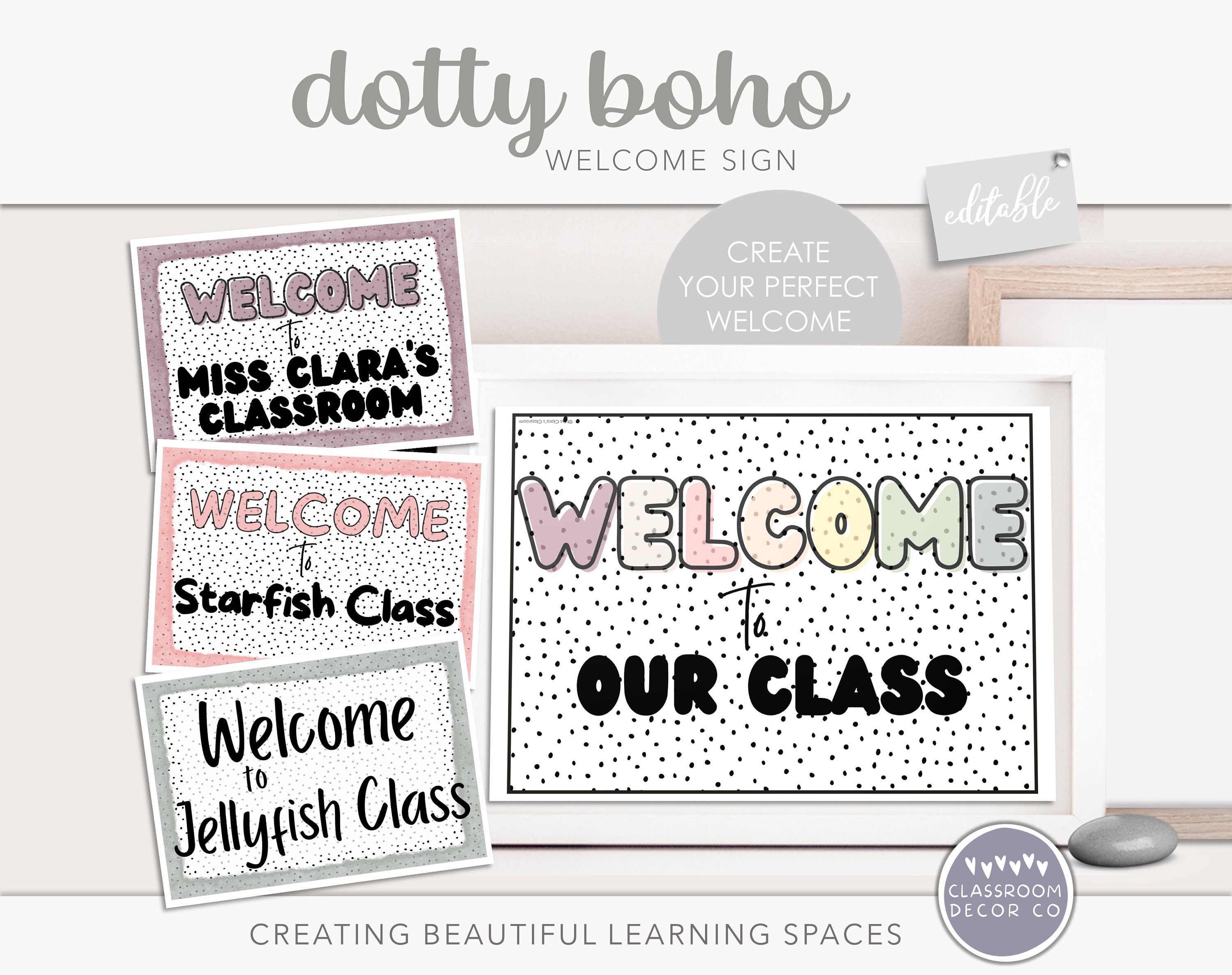 DOTTY BOHO Classroom Welcome Sign Welcome to Our Class - Etsy